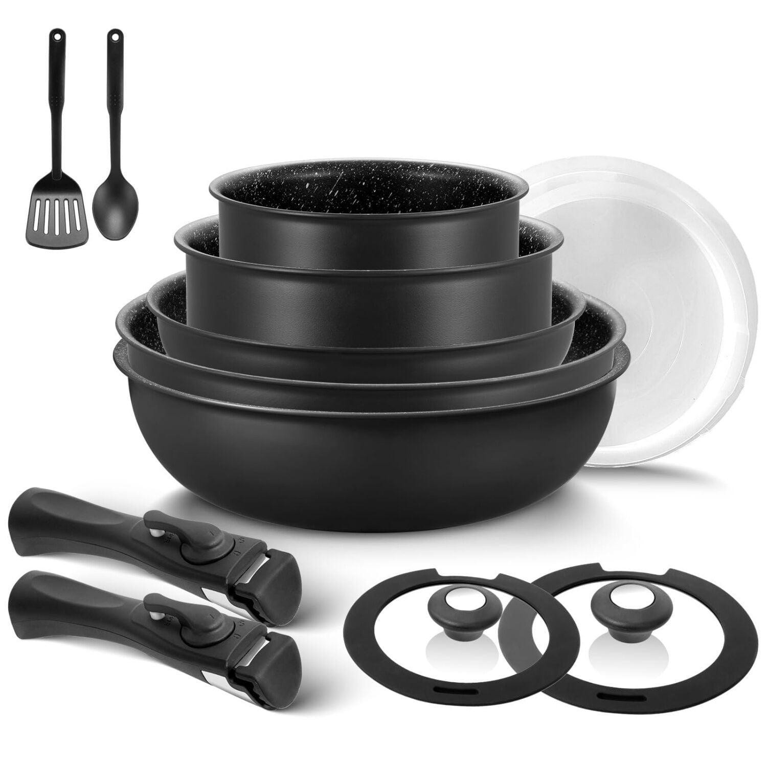 Induction Cookware Set 13 Pieces, Pots and Pans Set Non-Stick with ...