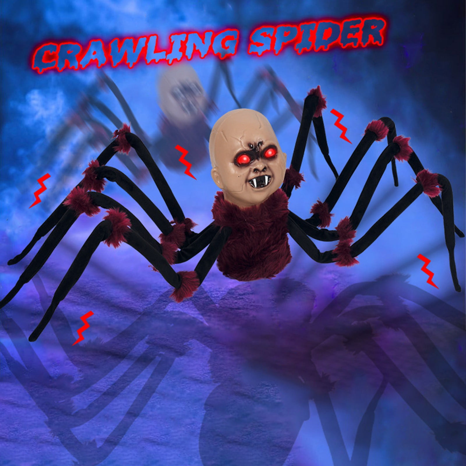 Induction Electric Light-Up And Sound-Making, Terrifying Plush Spider ...