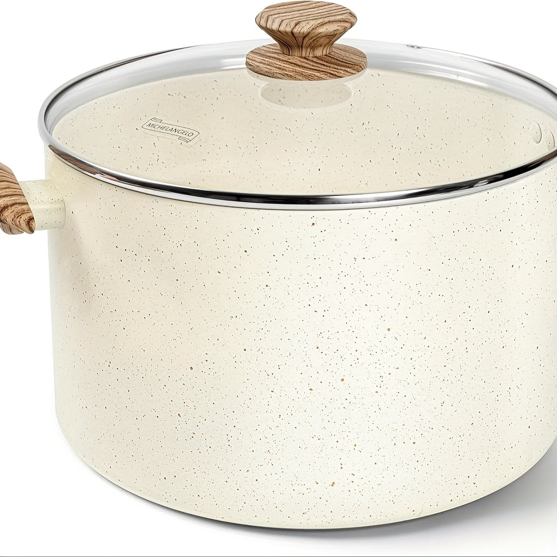 Induction-Ready Nonstick Granite Stock Pot with Lid - PFOA-Free ...