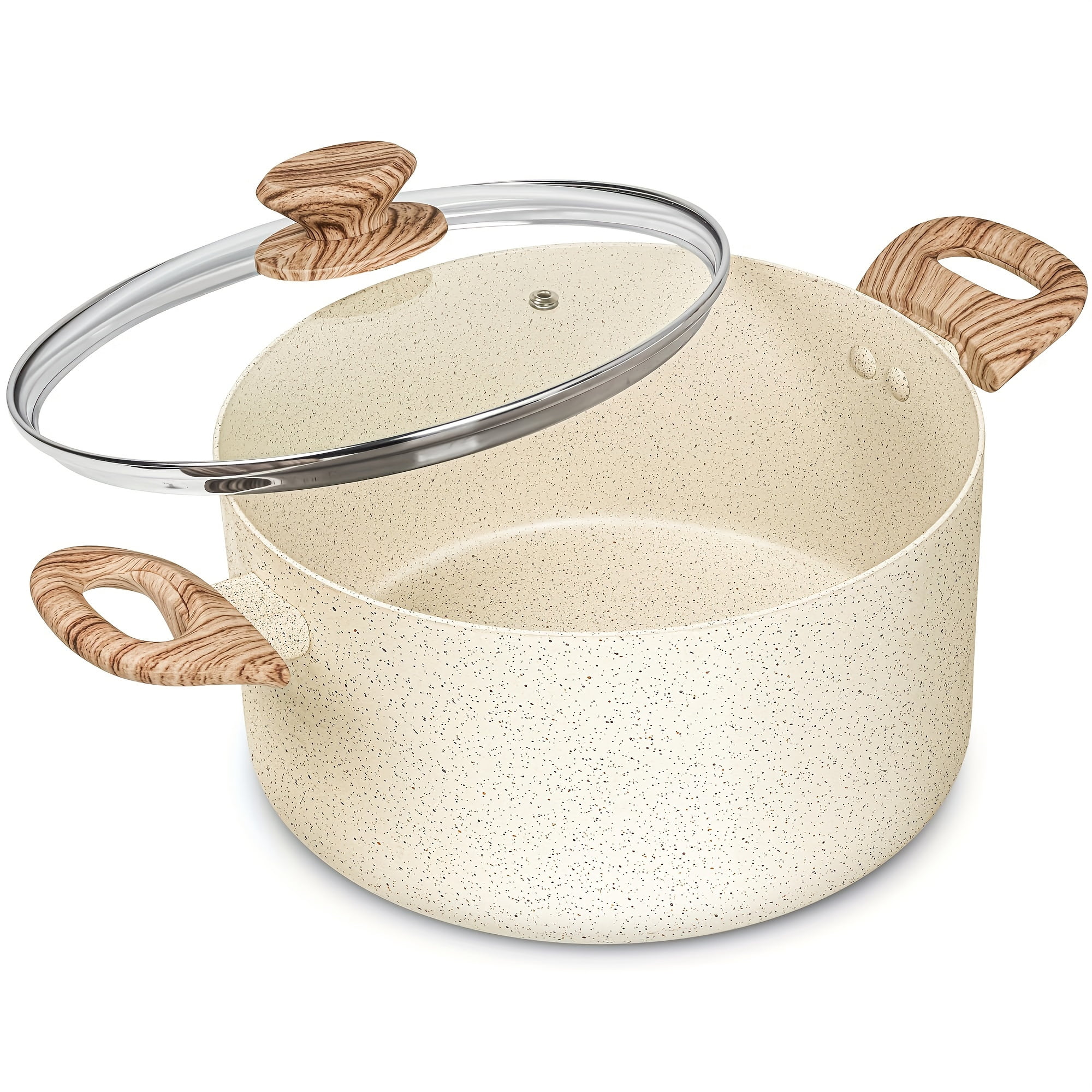Induction-Ready Nonstick Stock Pot with Lid - Aluminum Soup Pot with ...