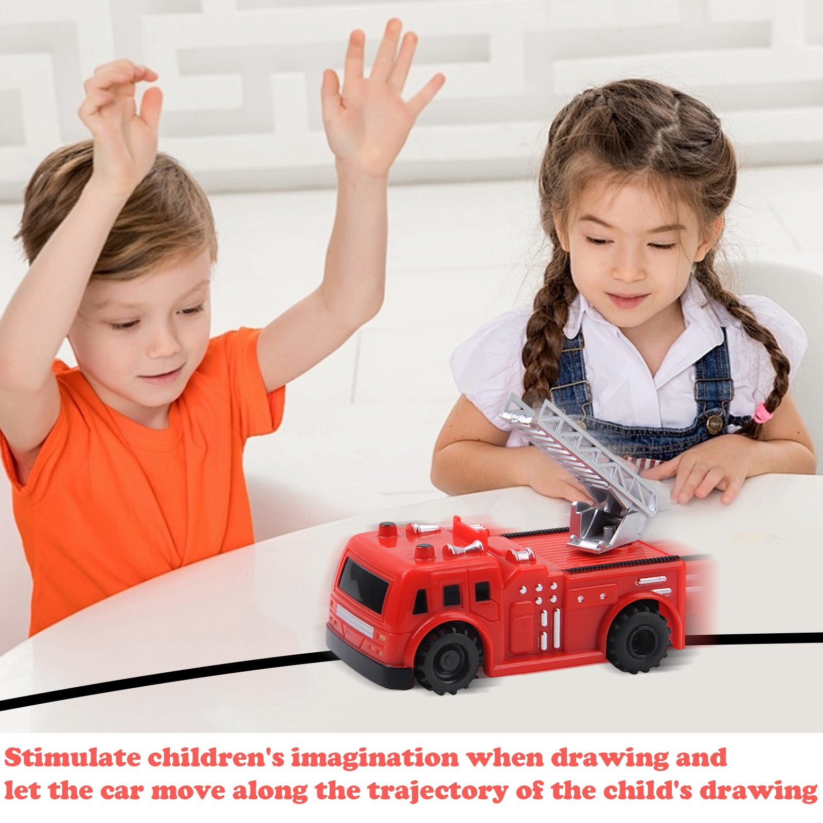 Induction Toy Car, Interactive Drawing Vehicle with Marker & Paper ...