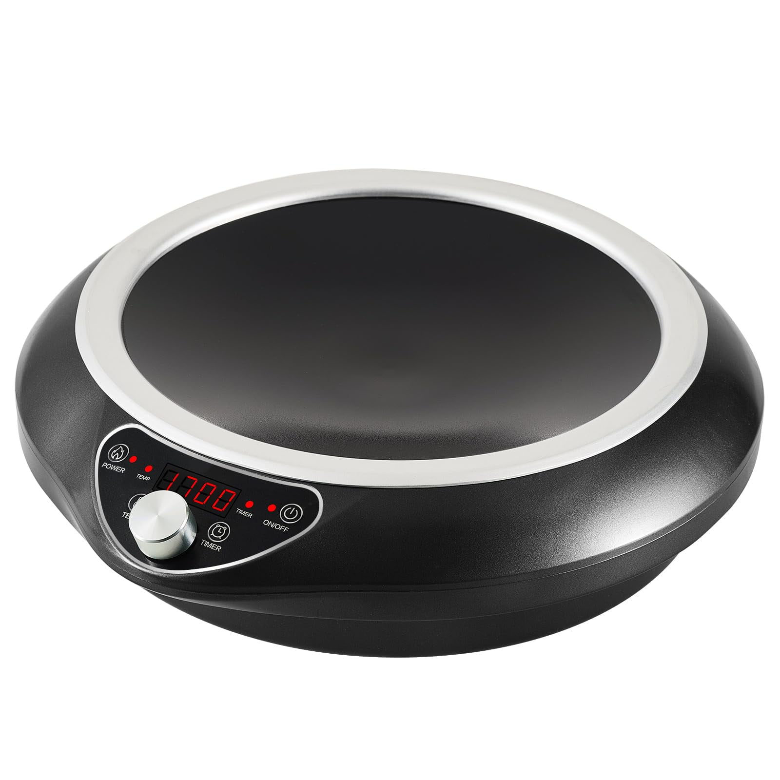 Induction Wok Pan Cooktop 1700W (85V~175V), 16 Levels Power ...