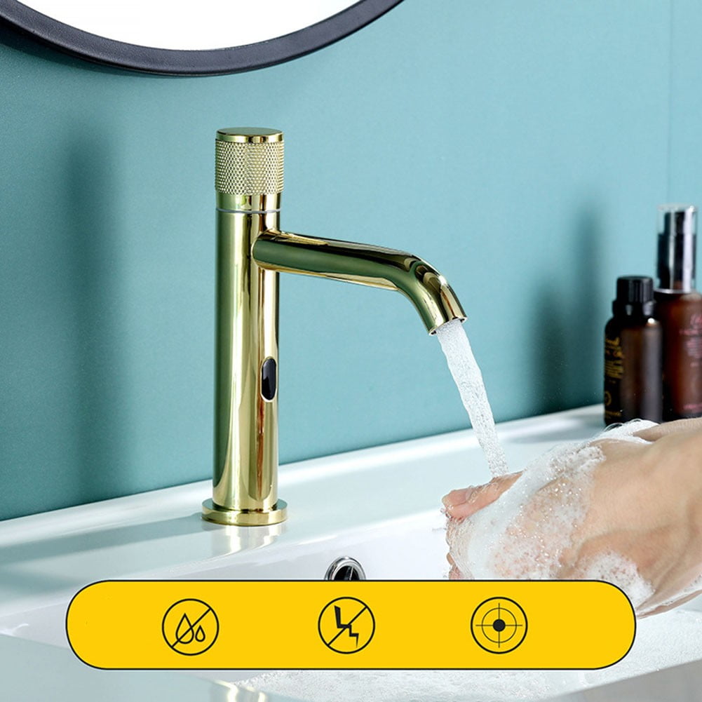 Induction faucet bathroom wash basin stainless steel 304 single cold ...