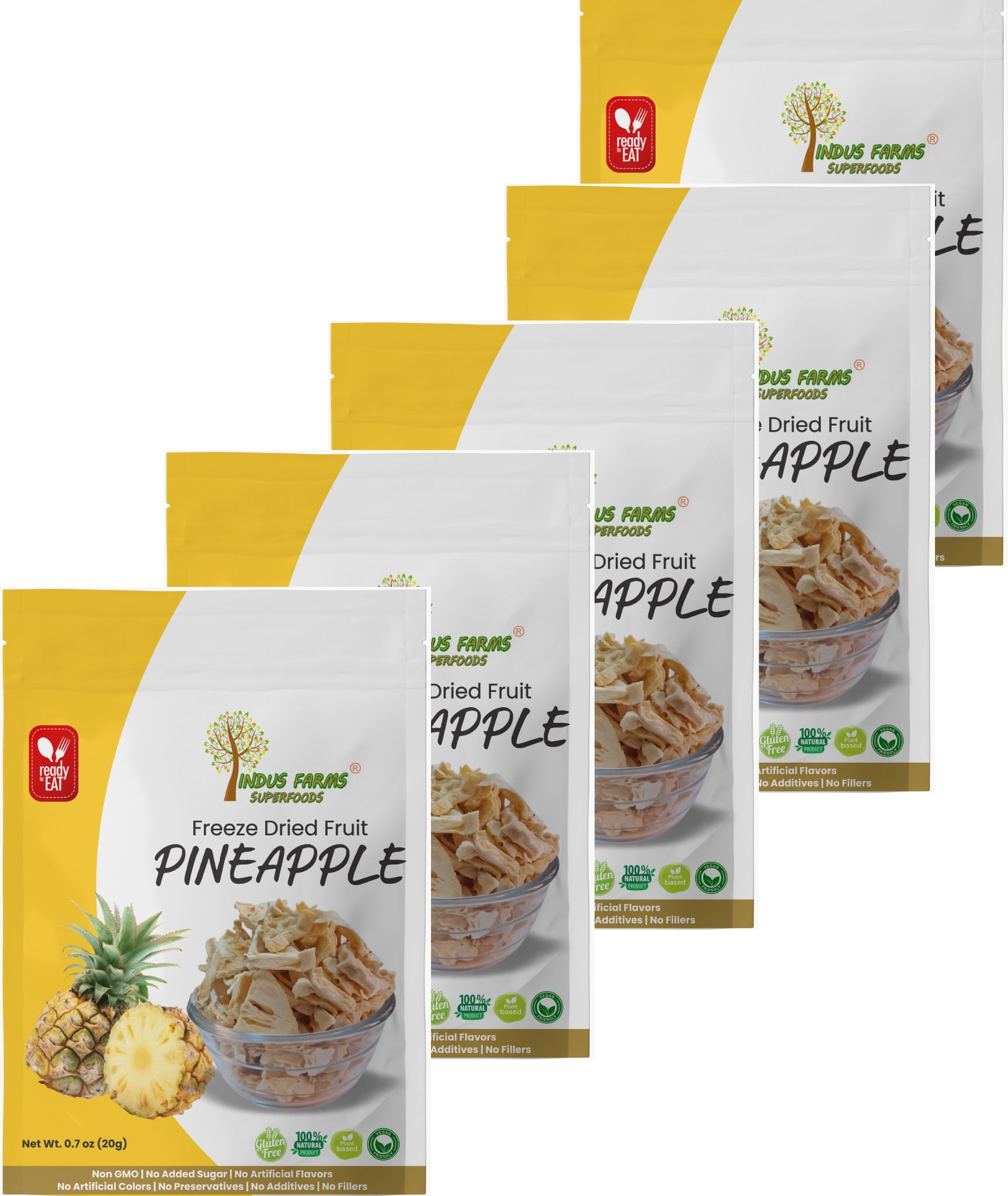 Indus Farms Superfoods Freeze Dried Pineapples (Multi-Pack), On-the-Go ...