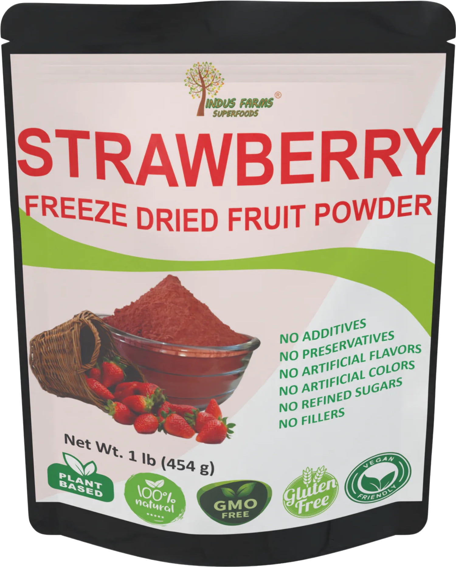 Indus Farms Superfoods Freeze Dried Strawberry Fruit Powder, 100% Pure ...