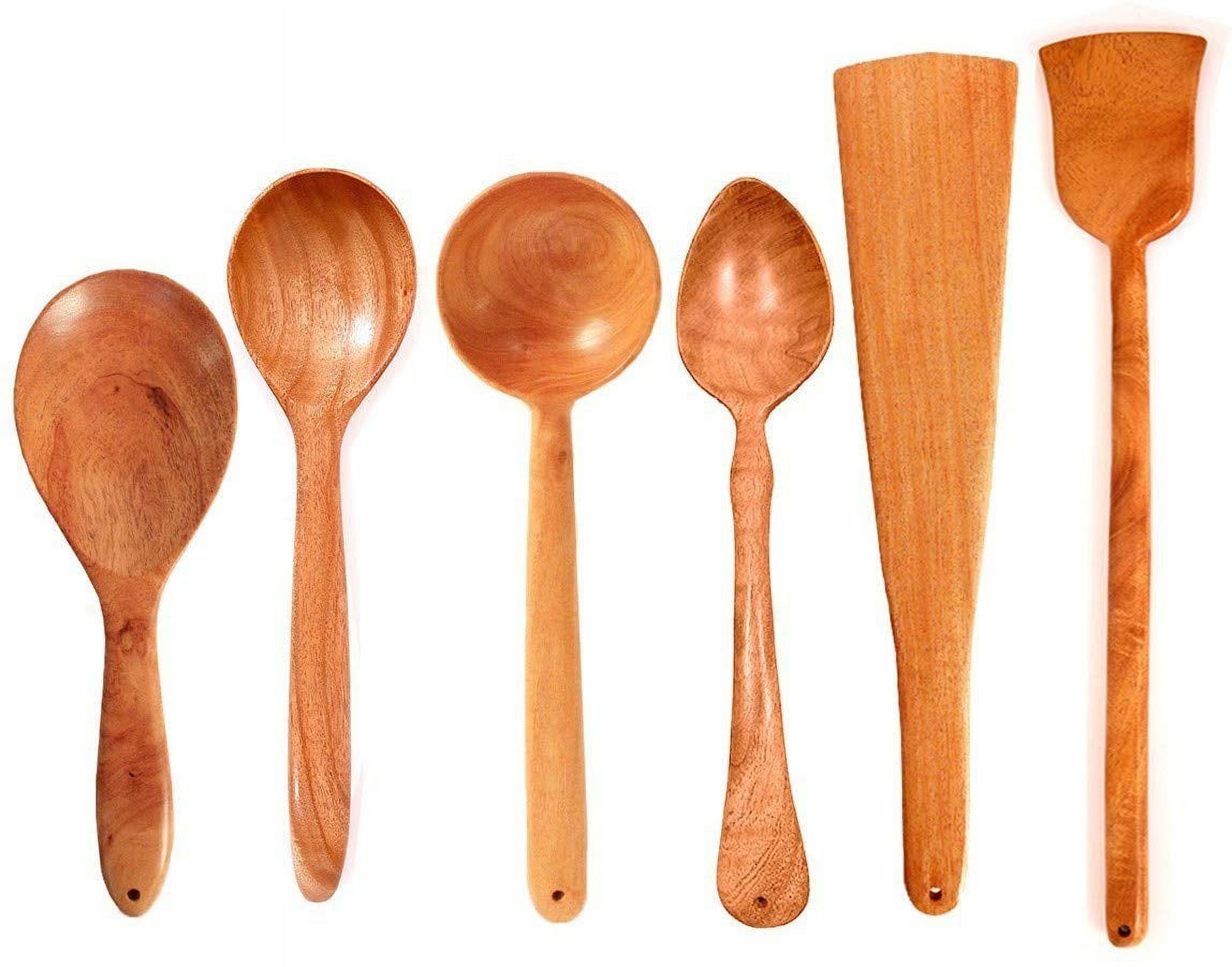 The Indus Valley Neem Wood Compact Flip/Spatula/Ladle for Cooking Dosa ...