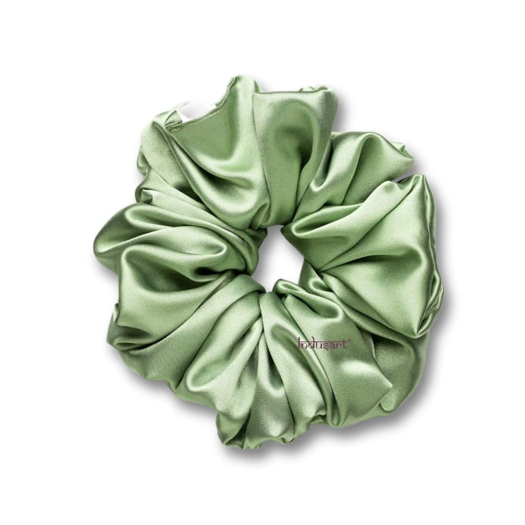 Indusart Luxury satin Silk Scrunchie Collection Pack of Four Rubber ...