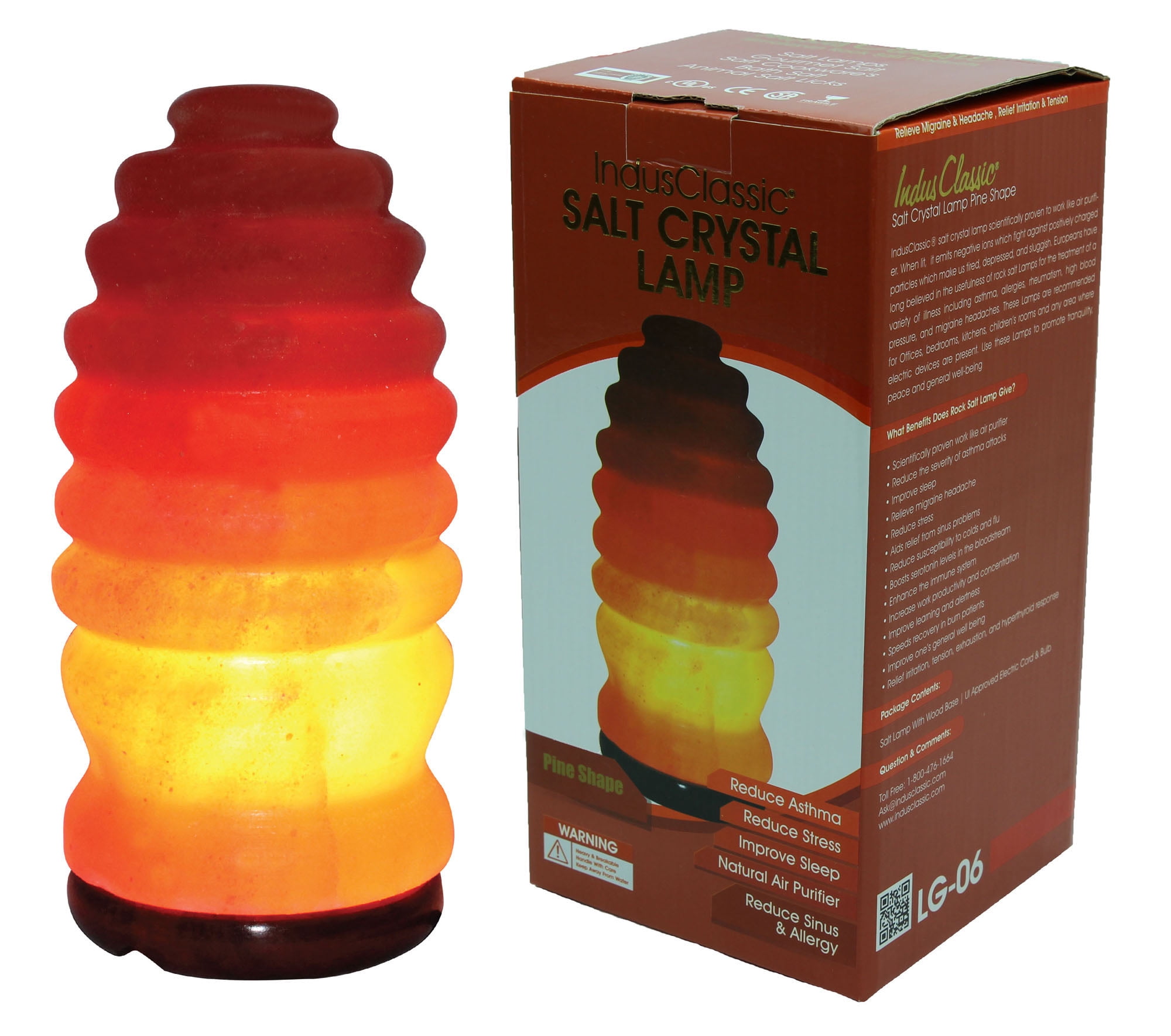 Indusclassic LG-07 Cube Shape Himalayan Crystal Rock Salt Lamp With ...