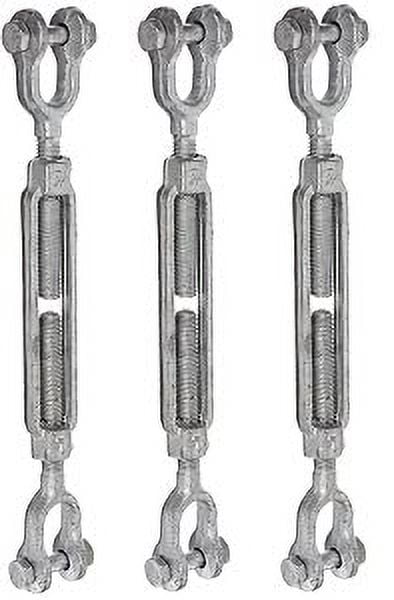 Indusco 93900241 Hot Dipped Drop Forged Galvanized Steel Jaw and Jaw Turnbuckle, 3500 lbs ...