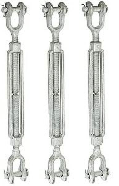Indusco TB034IM27 Hot Dipped Drop Forged Galvanized Steel Jaw and Jaw Turnbuckle, 5200 lbs ...