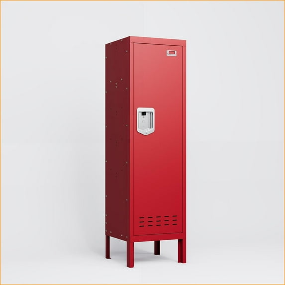 Industrial 1-Door Tall Metal Storage Locker with 2 Compartments - Ruby ...
