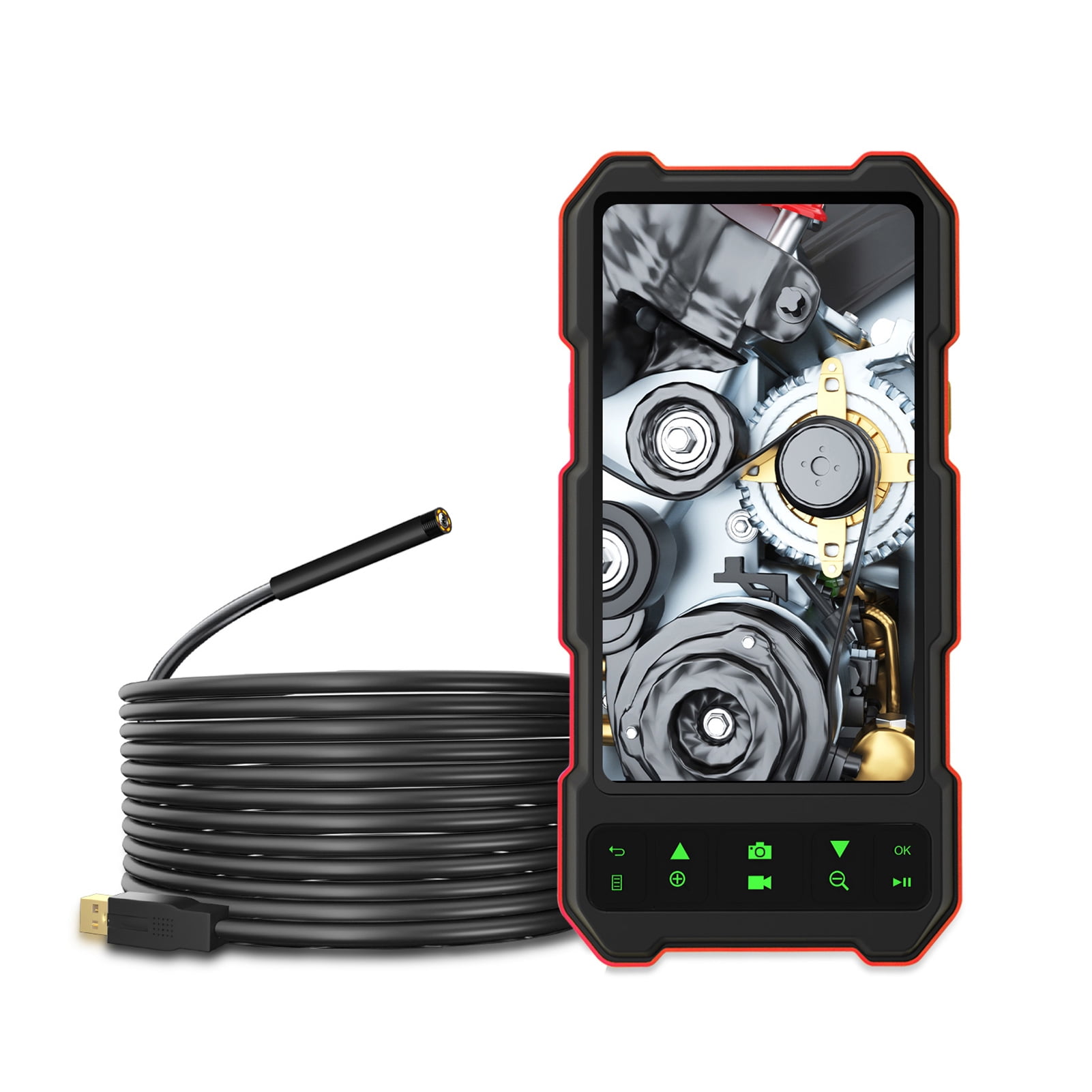 Industrial 1080P Borescope with 6 LED Lights 4.5-inch IPS Color Display ...