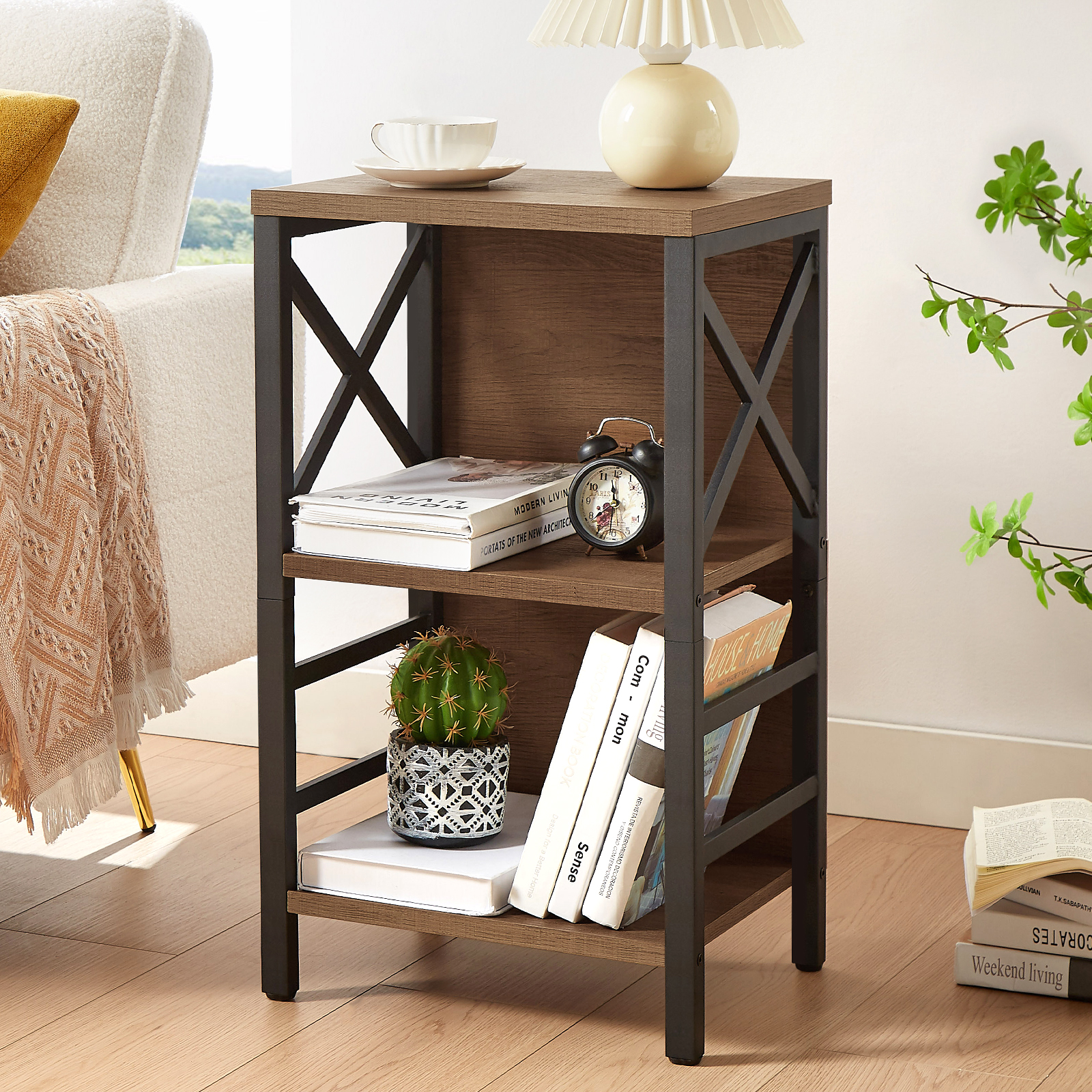 Industrial Etagere Display Bookshelf, 11-Shelves Tall Bookcase for ...