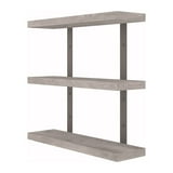 Industrial 3-Tier Bracket Wood Floating Shelf, 20" Gray - Walmart.com