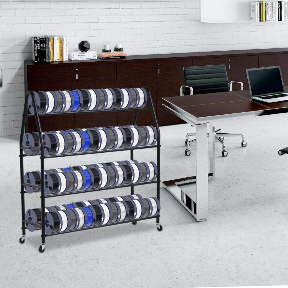 Industrial 3D Filament Storage Rack, 4-Tier Metal Shelf with Mobile ...