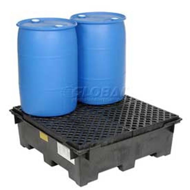 Industrial 4 Drum Spill Containment Sump with Plastic Deck - Black ...