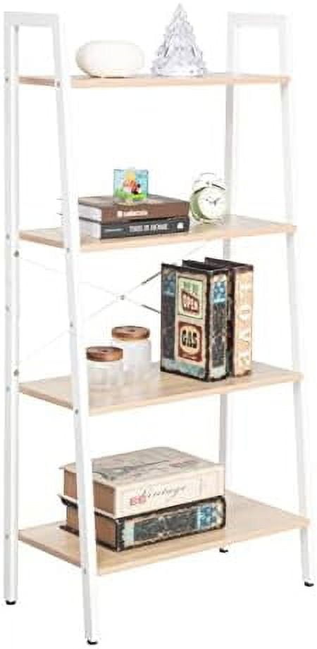 Industrial 4-Tier Bookshelf Freestanding Rustic Display Bookcase Rack ...