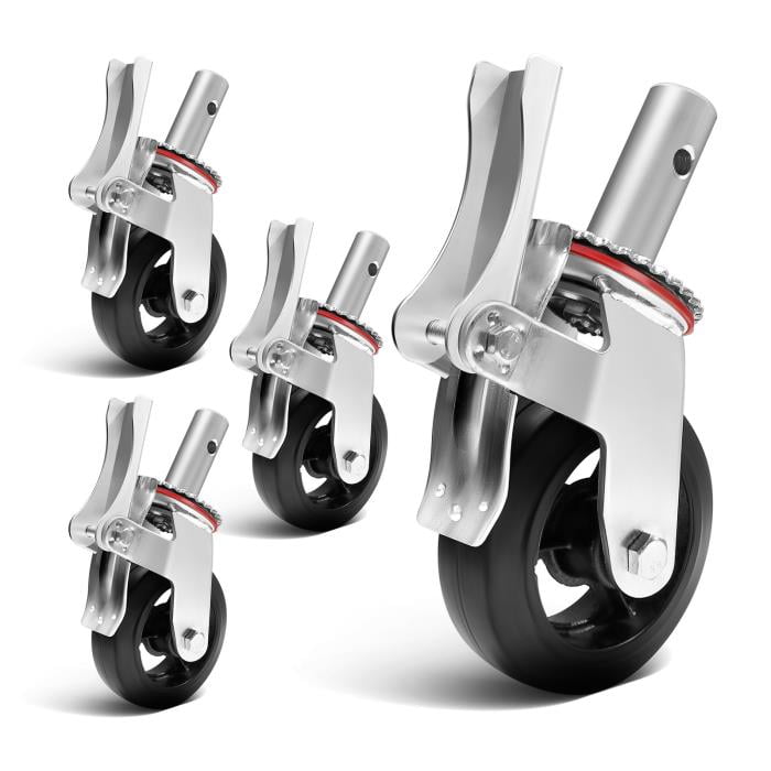 Industrial 6" Lockable Wheel Set, Dual Brake Precision Control, Durable ...