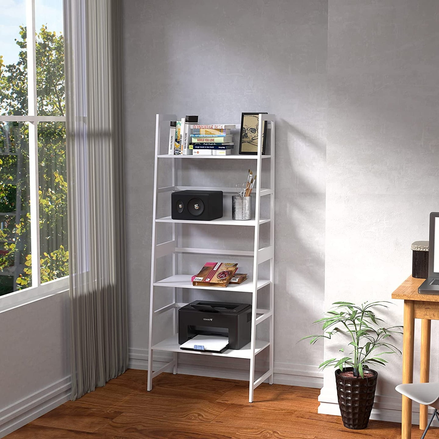 Silver ladder shelf store