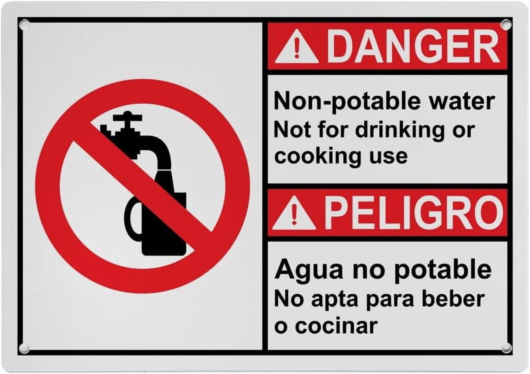 Industrial ANSI Drinking Water Safety Sign - 8"x12" for Indoor/Outdoor ...
