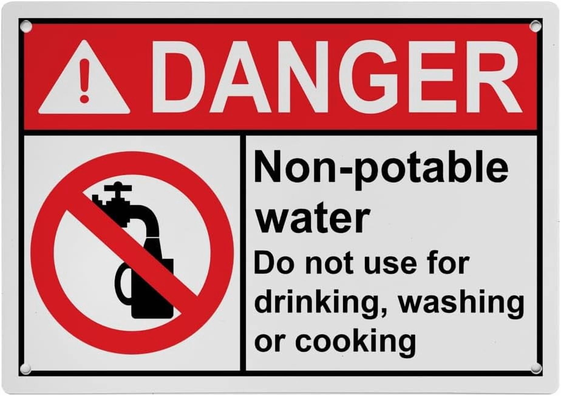 Industrial ANSI Drinking Water Warning Sign - 8"x12" Weatherproof, UV ...