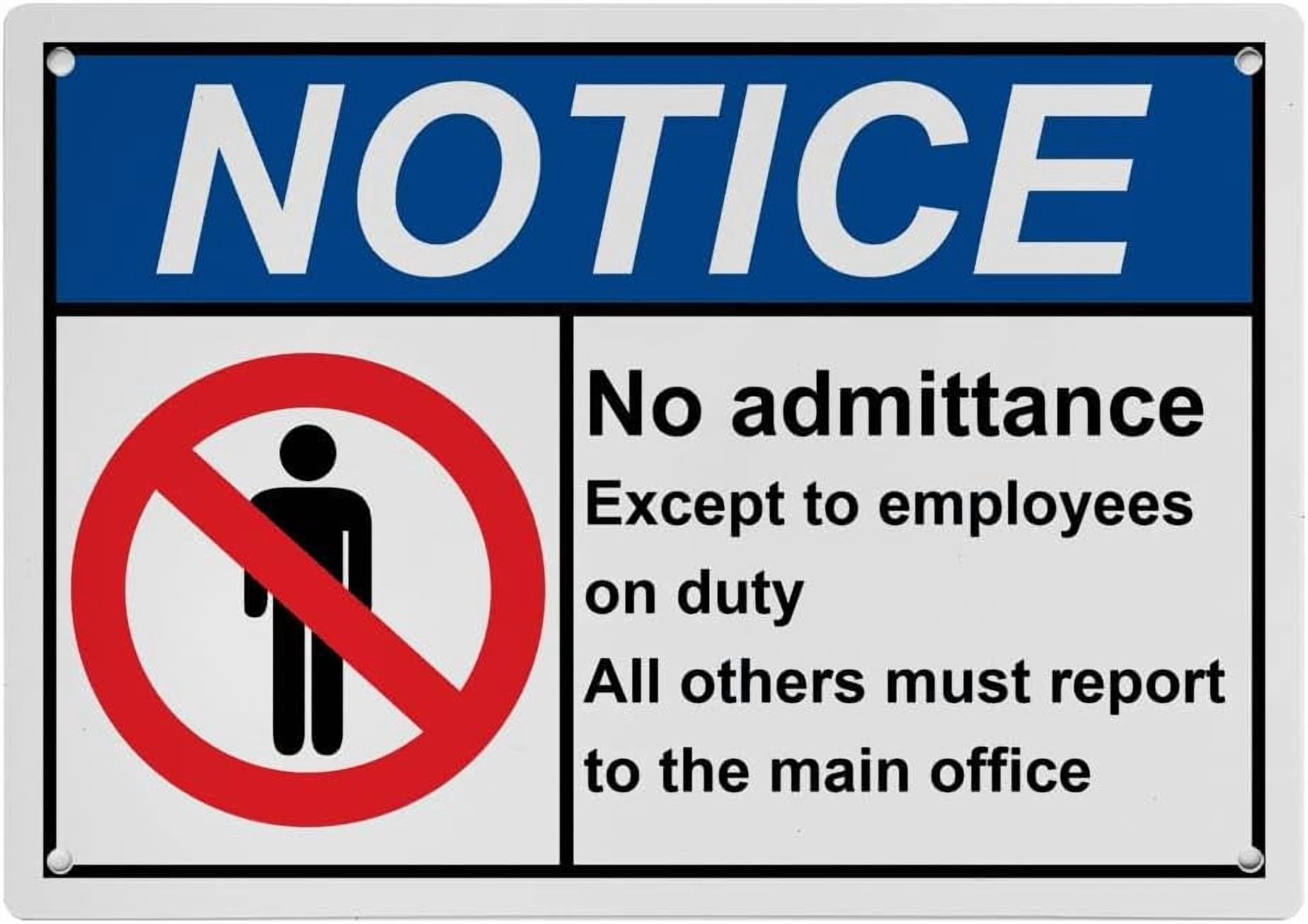 Industrial ANSI Employees Only Sign - 8"x12" Weatherproof, Plastic UV ...