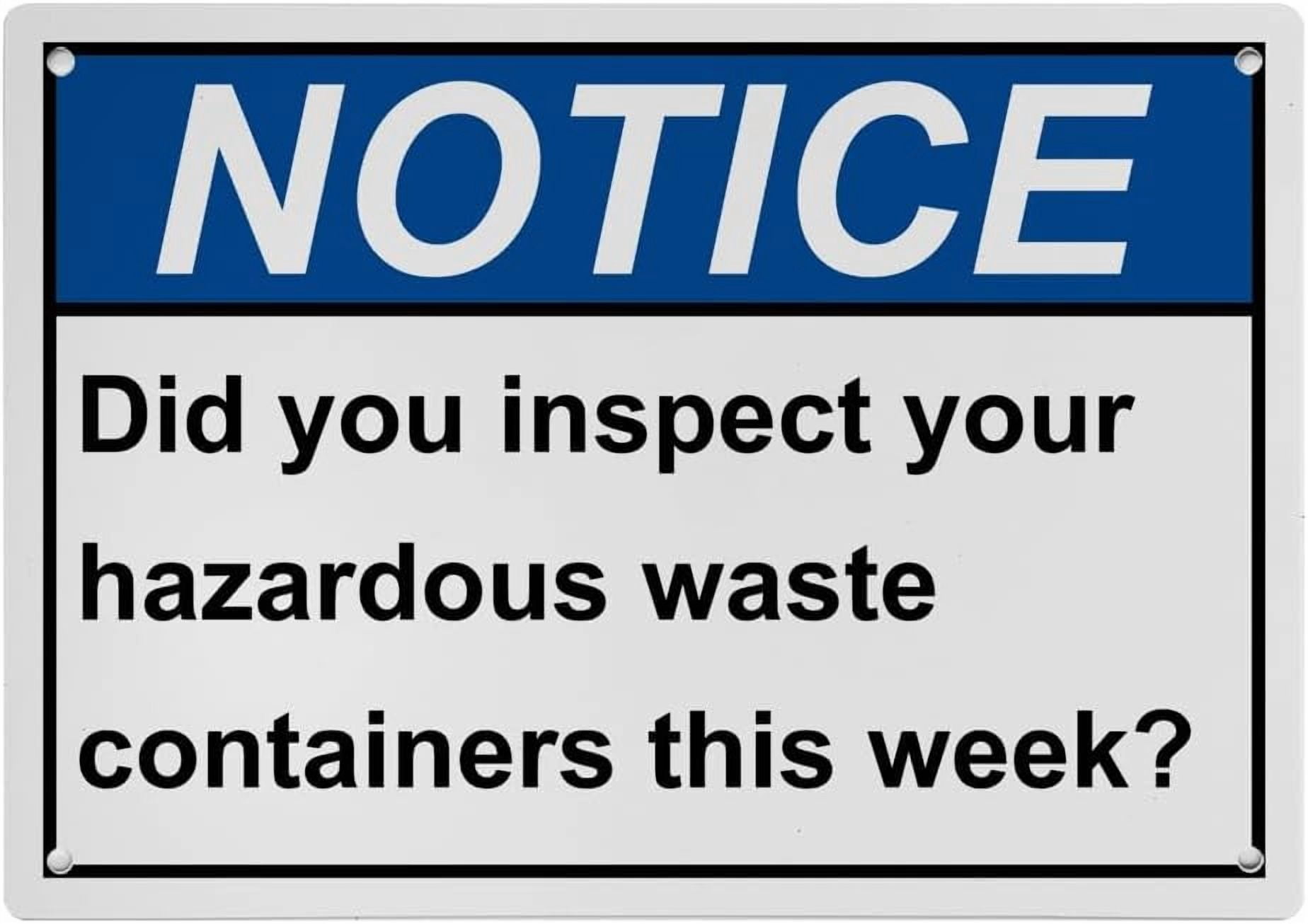 Industrial ANSI Hazardous Material Warning Sign - 8"x12" Weatherproof ...