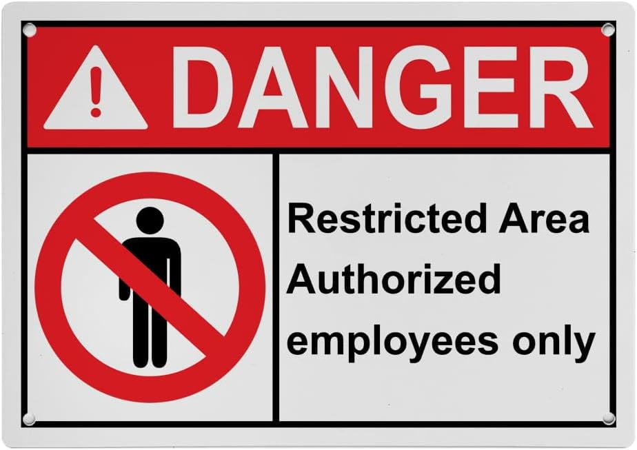 Industrial ANSI Horizontal Authorized Personnel Only Sign - 8"x12 ...