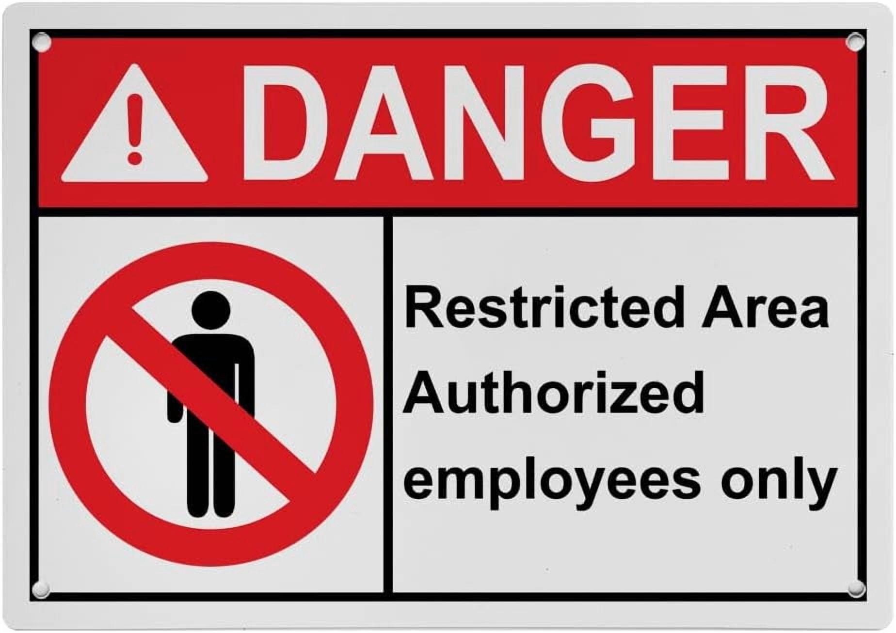 Industrial ANSI Horizontal Authorized Personnel Only Sign - 8"x12 ...