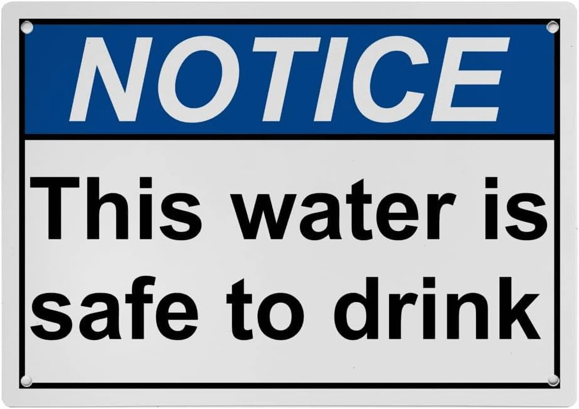 Industrial ANSI Horizontal Drinking Water Warning Sign - 8"x12 ...