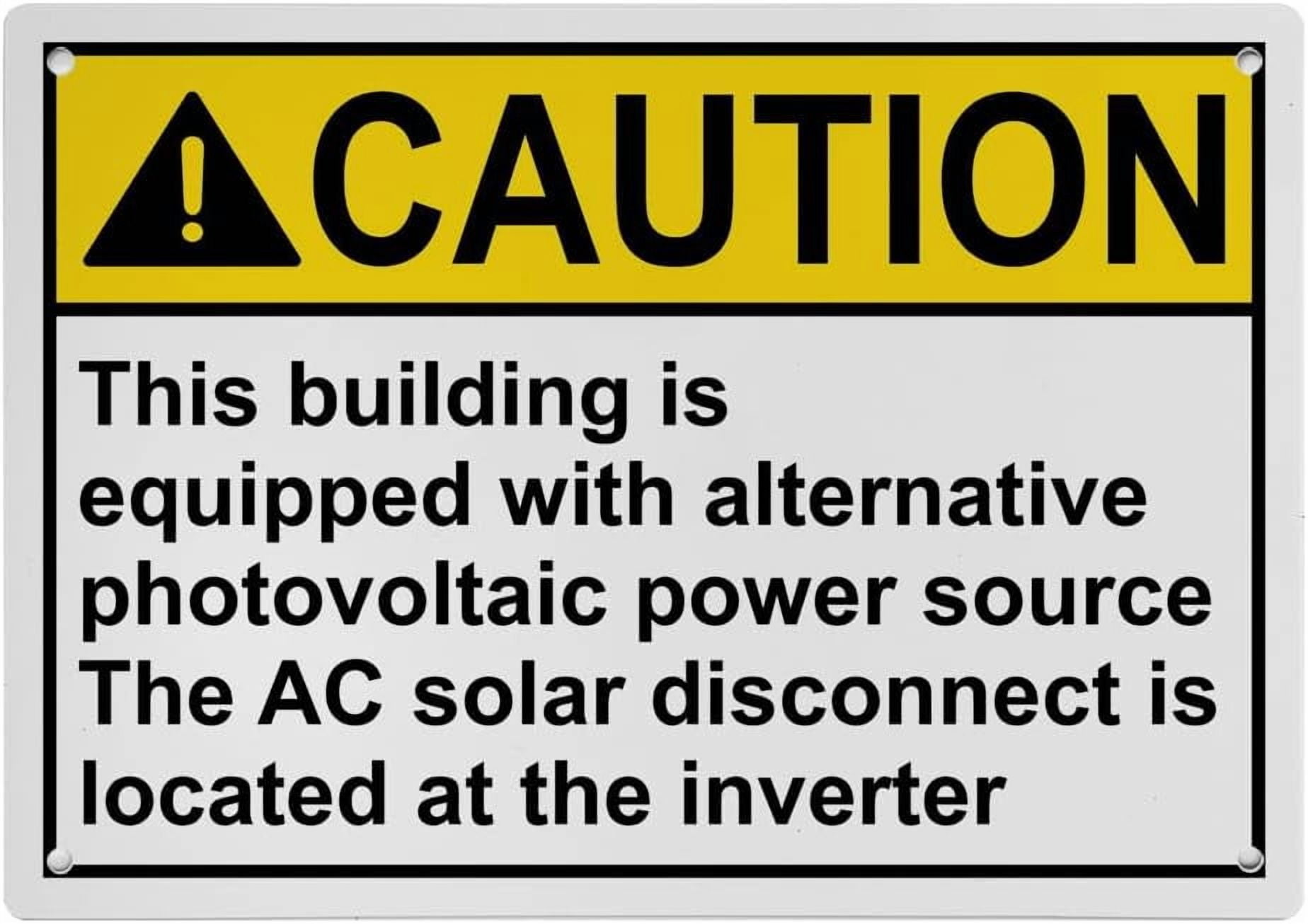 Industrial ANSI Horizontal Electrical Alternative Energy Warning Sign ...
