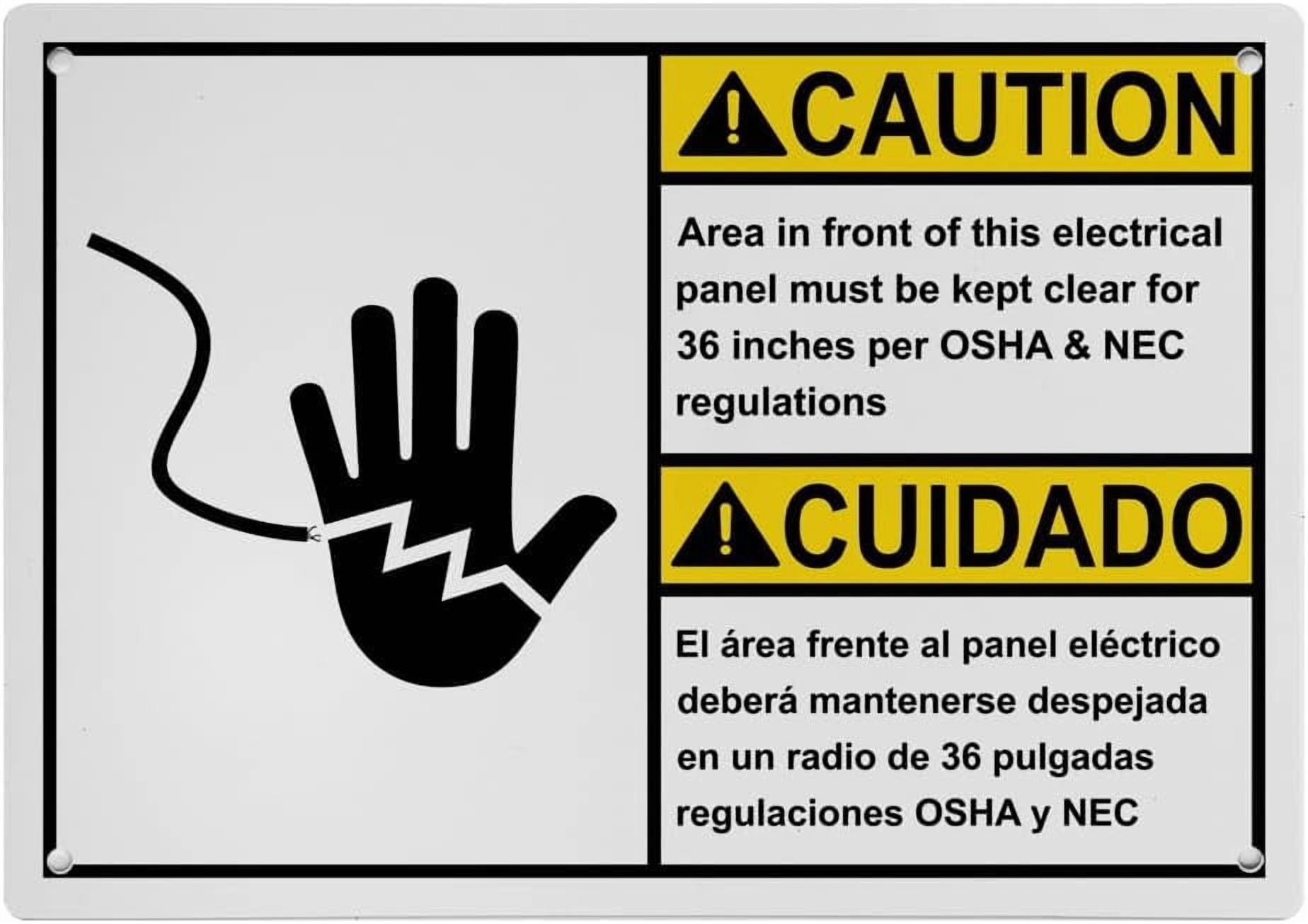 Industrial ANSI Horizontal Electrical Panel Warning Sign #4 - 8"x12 ...