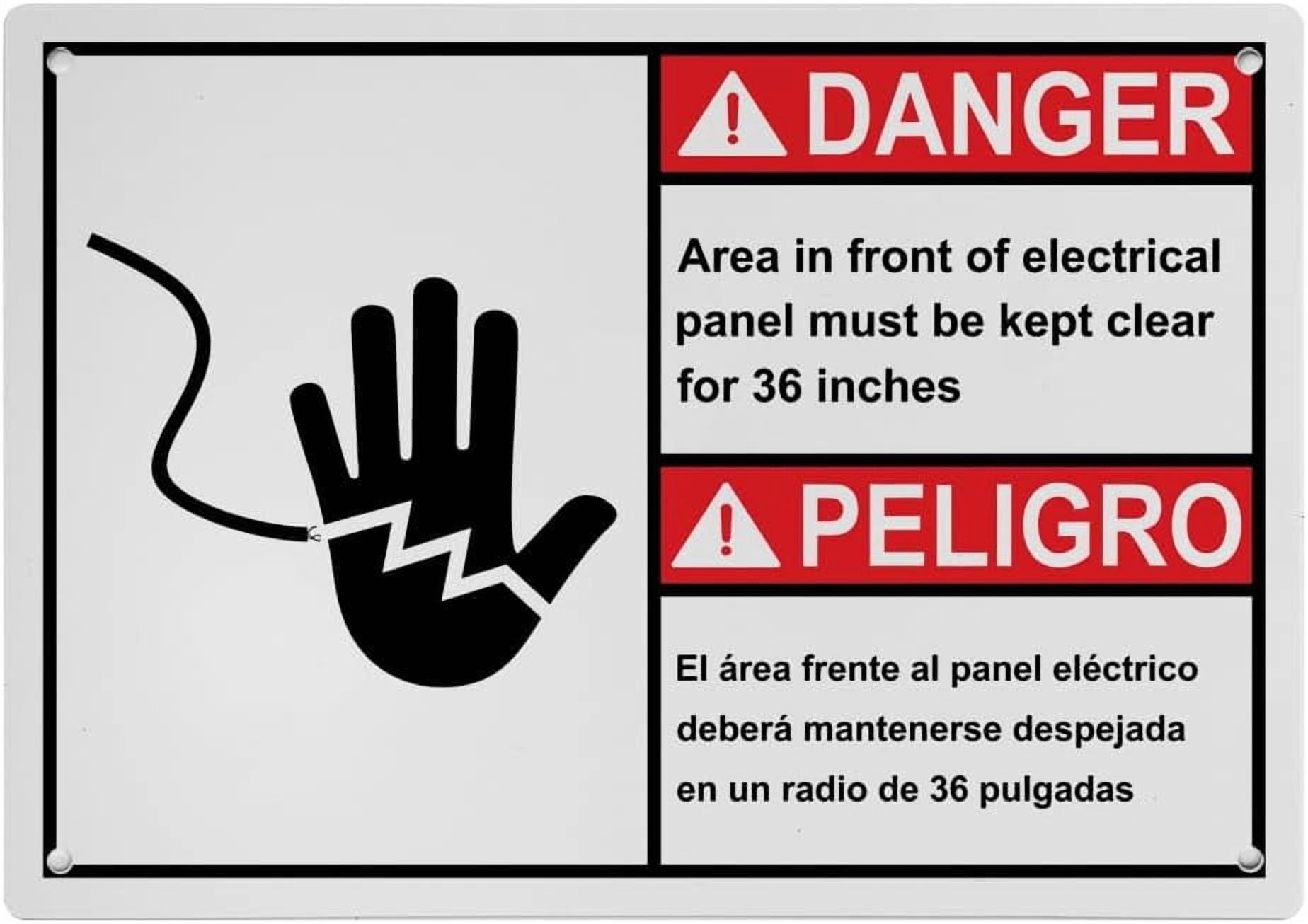 Industrial ANSI Horizontal Electrical Panel Warning Sign - 8"x12 ...
