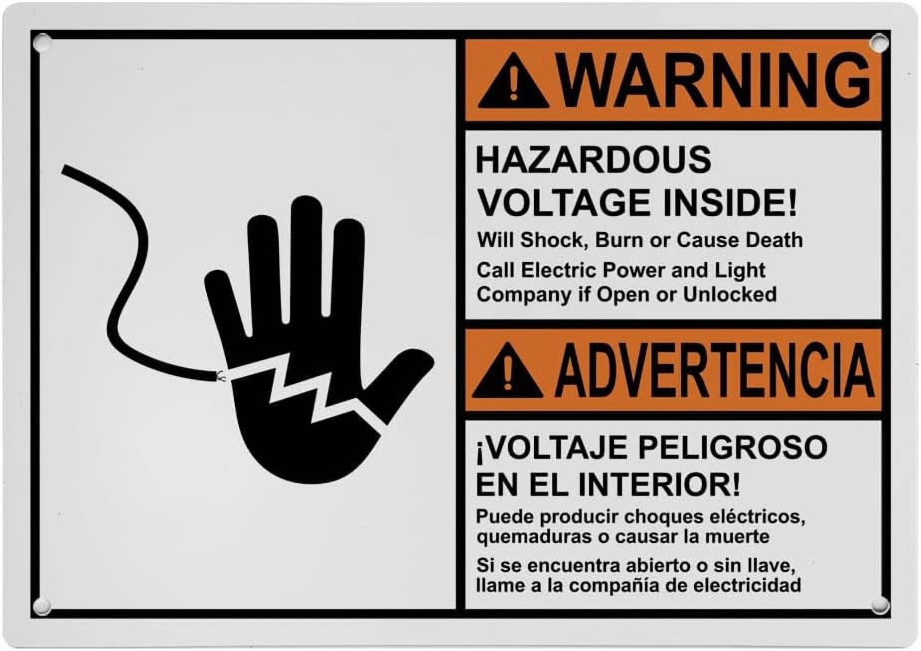 Industrial ANSI Horizontal Electrical Voltage Warning Sign #8 - 8"x12 ...
