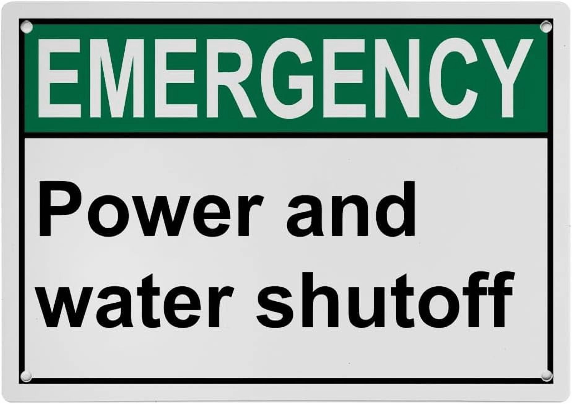 Industrial ANSI Horizontal Emergency Shut Off Warning Sign - 8"x12 ...