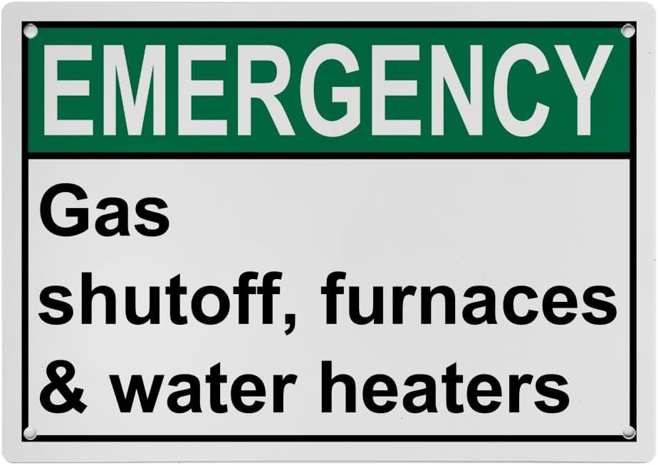 Industrial ANSI Horizontal Emergency Shut Off Warning Sign - 8"x12 ...