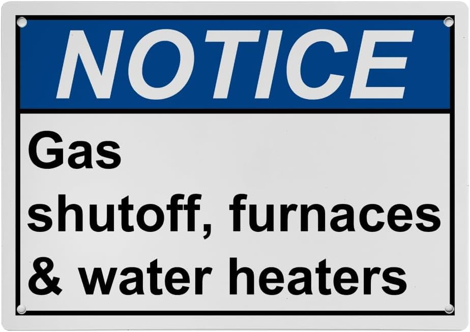 Industrial ANSI Horizontal Emergency Shut Off Warning Sign - 8"x12 ...