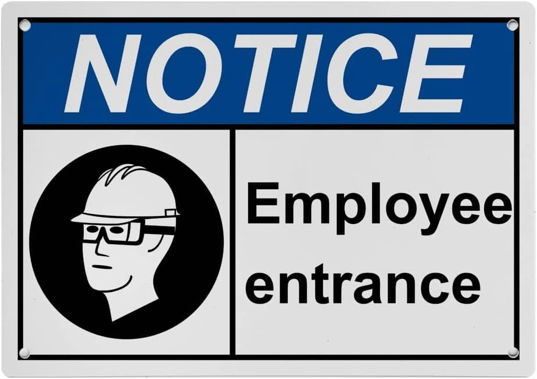 Industrial ANSI Horizontal Employees Only Sign - 8"x12" Weatherproof ...