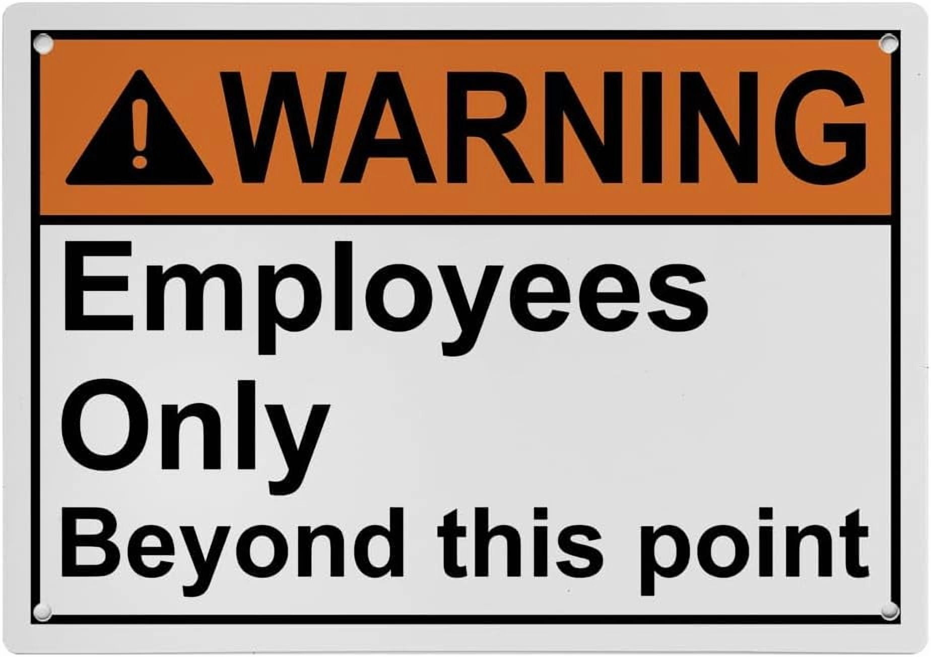 Industrial ANSI Horizontal Employees Only Sign - 8"x12" Weatherproof ...