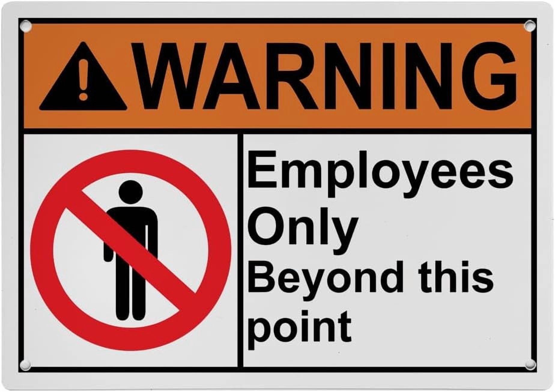 Industrial ANSI Horizontal Employees Only Sign - 8"x12" Weatherproof ...