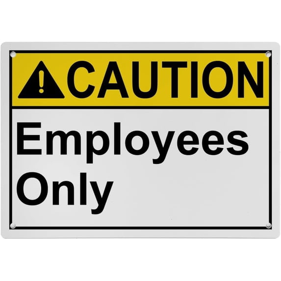 Industrial ANSI Horizontal Employees Only Sign - 8"x12" Weatherproof ...