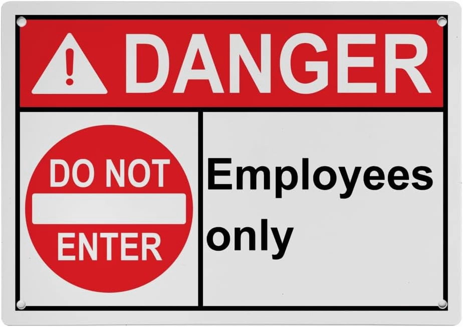 Industrial ANSI Horizontal Employees Only Sign - 8"x12" Weatherproof ...