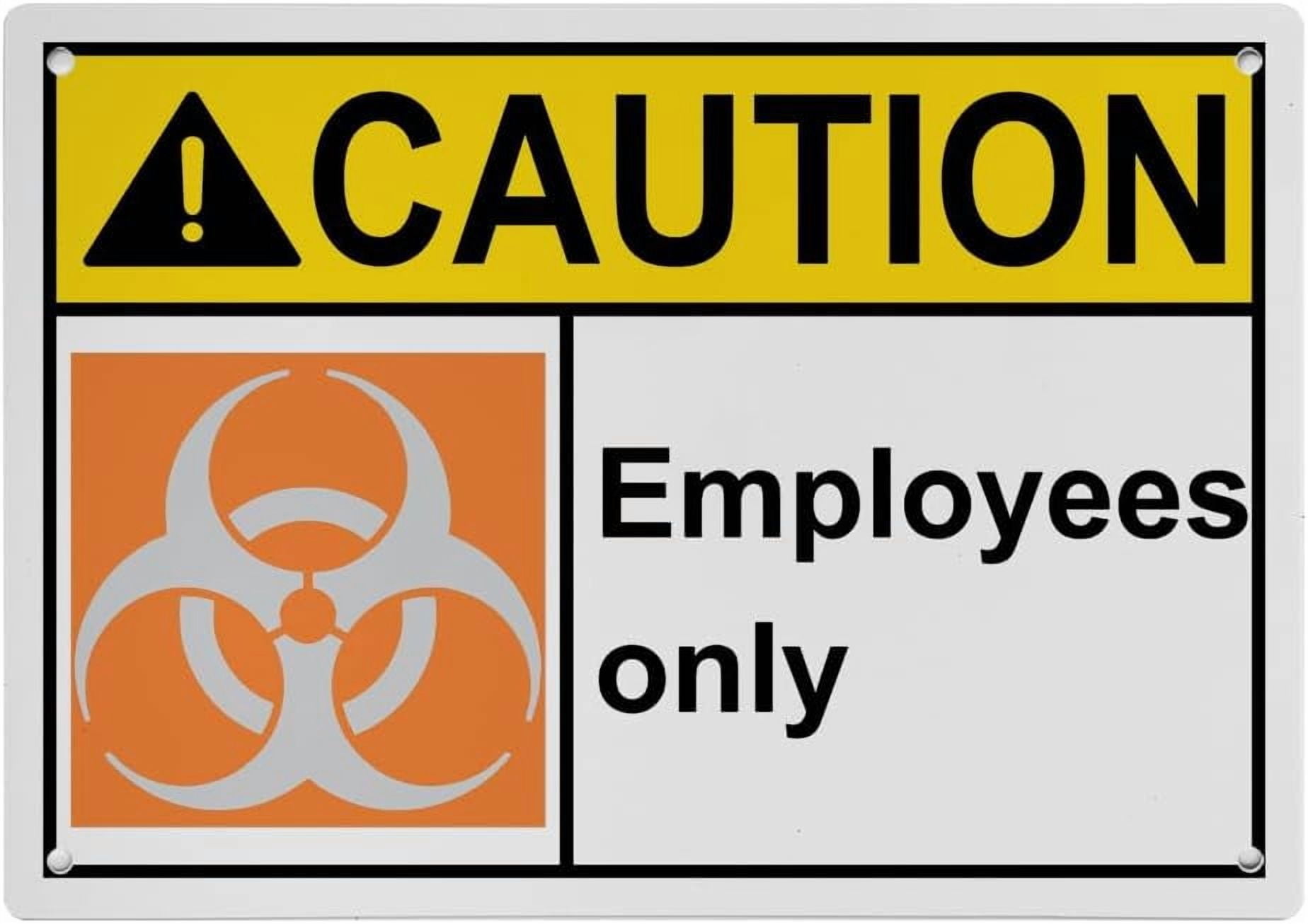 Industrial ANSI Horizontal Employees Only Sign - 8"x12" Weatherproof ...