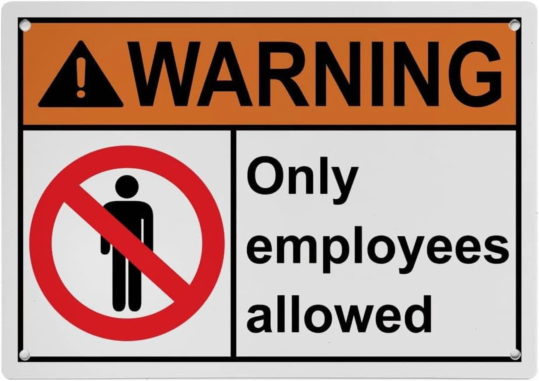 Industrial ANSI Horizontal Employees Only Sign - 8"x12" Weatherproof ...