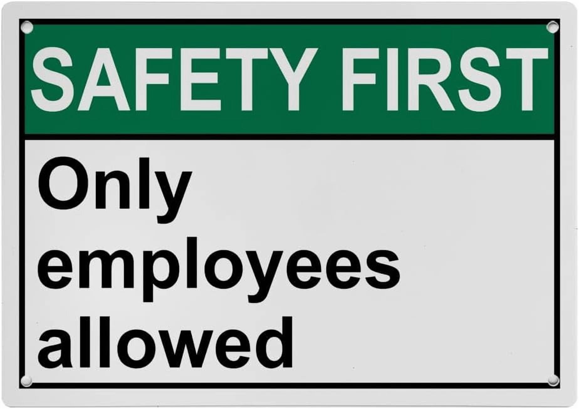 Industrial ANSI Horizontal Employees Only Sign - 8"x12" Weatherproof ...