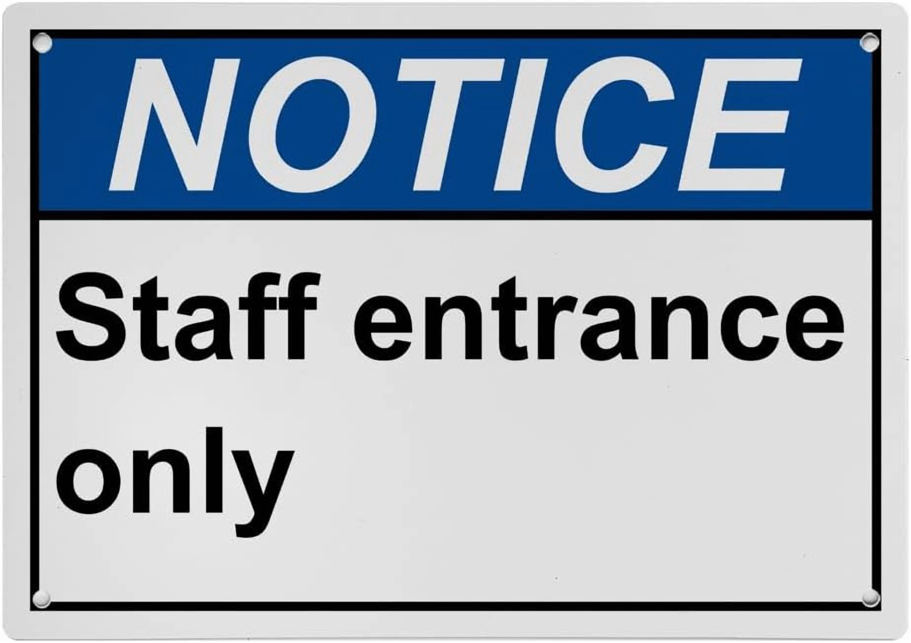 Industrial ANSI Horizontal Employees Only Sign - 8"x12" Weatherproof ...