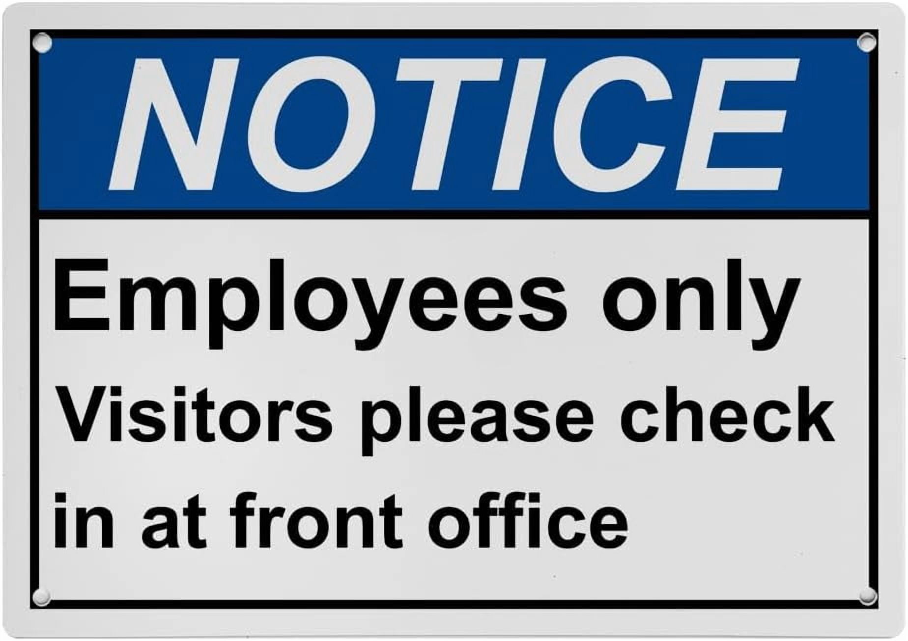 Industrial ANSI Horizontal Employees Only Sign - 8"x12" Weatherproof ...