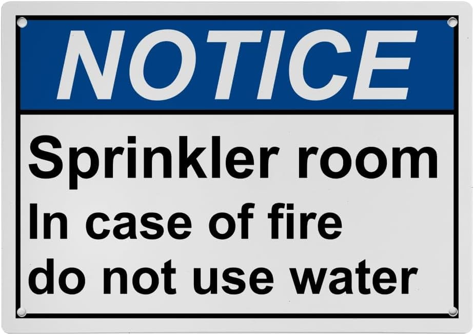 Industrial ANSI Horizontal Fire Sprinklers Warning Sign - 8"x12 ...
