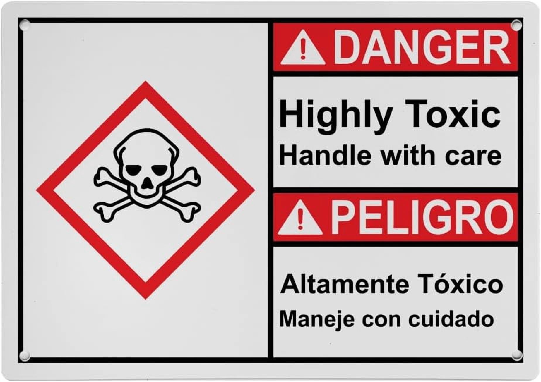 Industrial ANSI Horizontal GHS Hazardous Material Warning Sign - 8"x12 ...