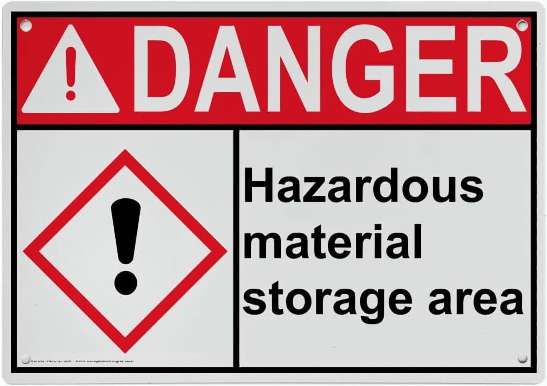 Industrial ANSI Horizontal GHS Hazardous Material Warning Sign - 8"x12 ...